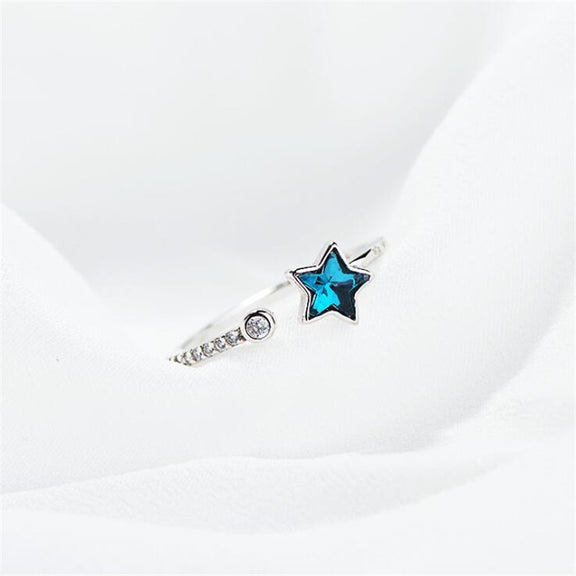 Deep Sea Blue Star Ring - Pastel Kitten