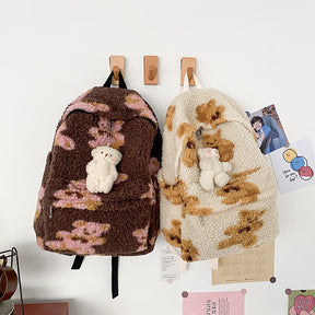 Cute Fluffy School Backpack - Pastel Kitten