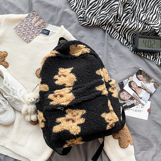 Cute Fluffy School Backpack - Pastel Kitten