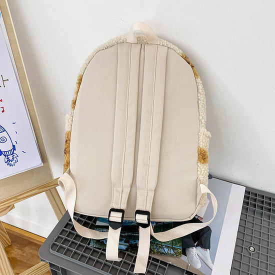 Cute Fluffy School Backpack - Pastel Kitten