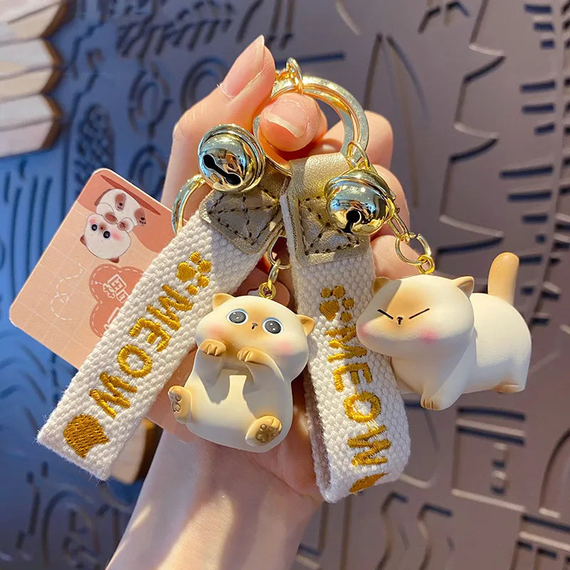 Cartoon Cat Keychain - Pastel Kitten