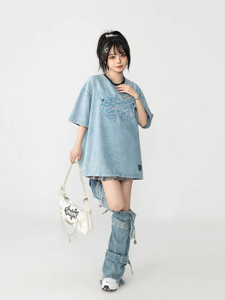 Acubi Blue Denim Leg Warmers – Pastel Kitten