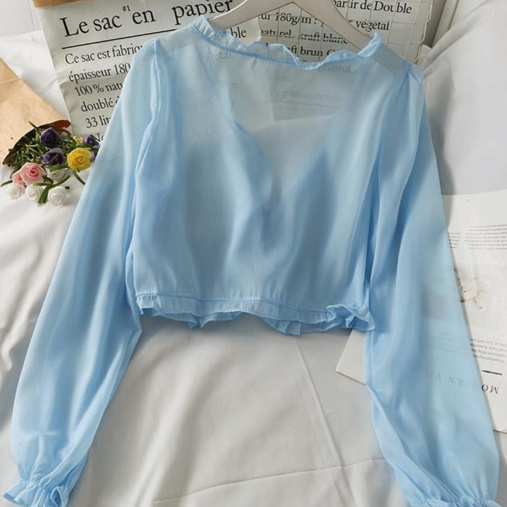 Ulzzang Aesthetic Blouse - Pastel Kitten