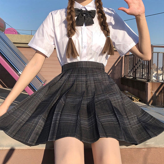 School Girl Uniform Pleated Skirt Pastel Kitten