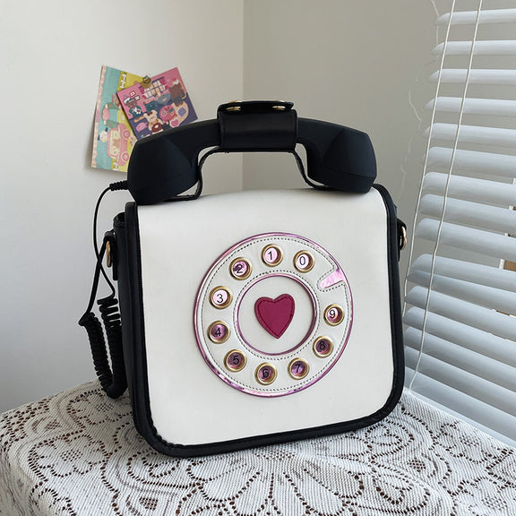 Vintage Telephone Shaped Shoulder Bag - Pastel Kitten