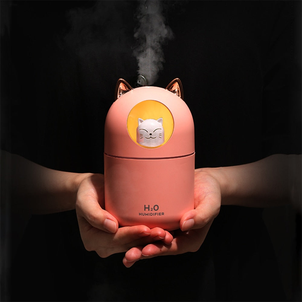 Cute Neko Portable Humidifier & Night Light - Pastel Kitten