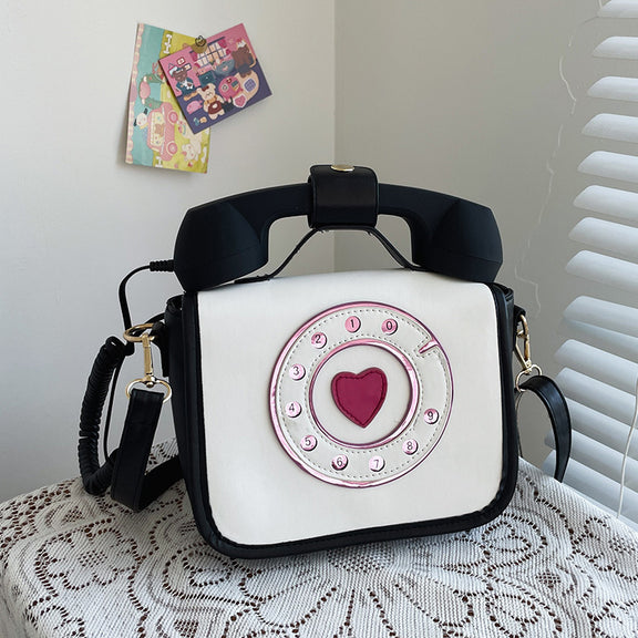 Vintage Telephone Shaped Shoulder Bag - Pastel Kitten