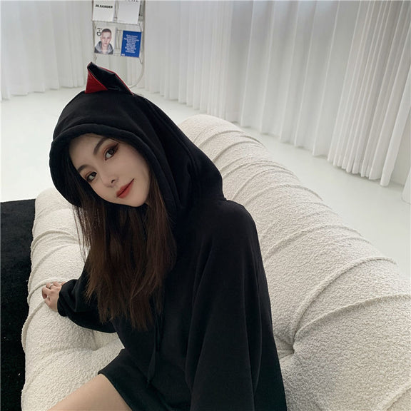 Devil Cat Ears Hoodie - Pastel Kitten