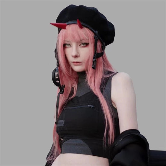 Techwear Y2K Grunge Beret - Pastel Kitten
